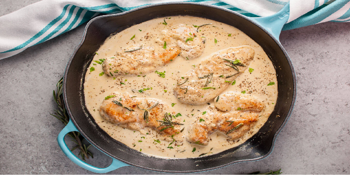 Receita de Frango cremoso com alecrim - Receita de Vovó